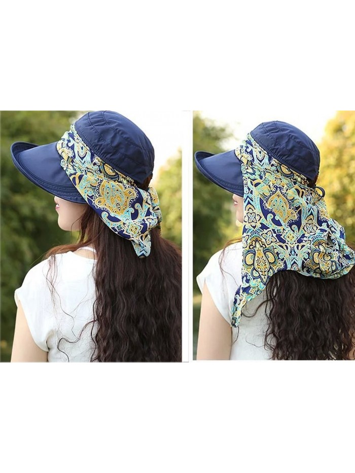 Roll Up Wide Brim Sun Visor Upf 50 Uv Protection Sun Hat With Neck