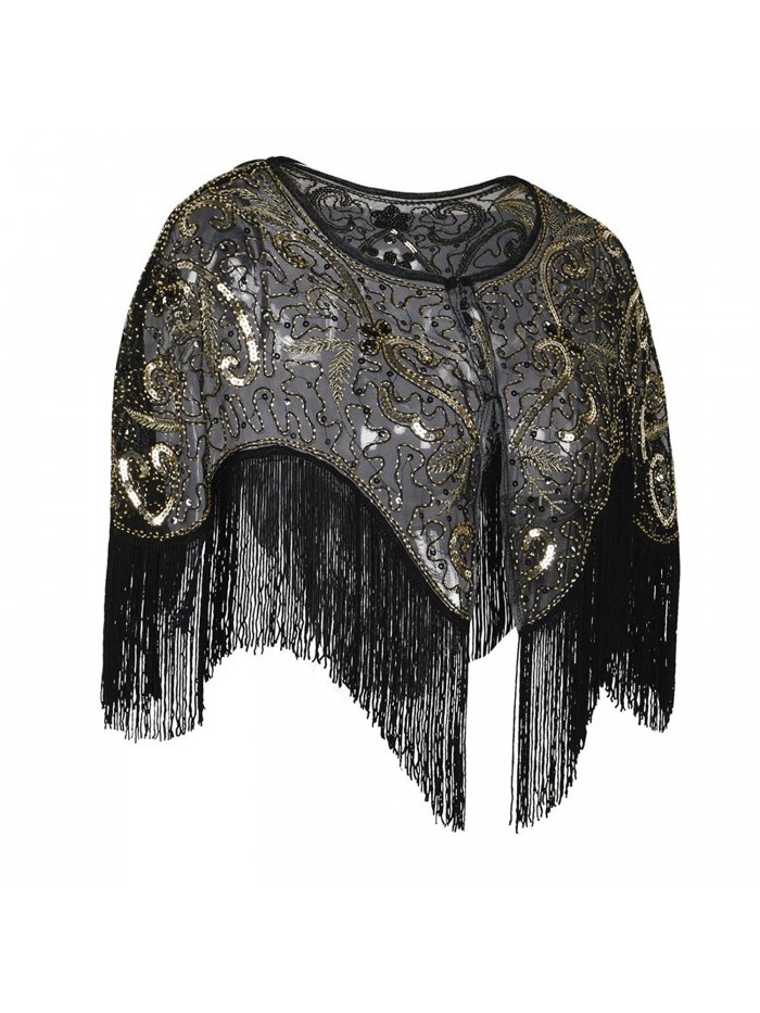 Women's Evening Shawl Beaded Sequin Deco Wedding Wraps With Fringe ... Women's Evening Shawl Beaded Sequin Deco Wedding Wraps With Fringe ...