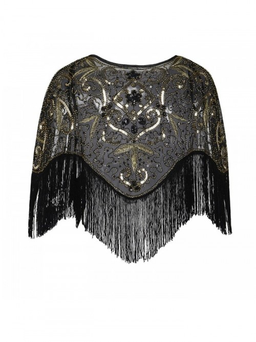 Women's Evening Shawl Beaded Sequin Deco Wedding Wraps With Fringe ... Women's Evening Shawl Beaded Sequin Deco Wedding Wraps With Fringe ...